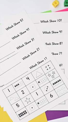 Kindergarten Math; Representing Numbers in Different Ways (1-10)