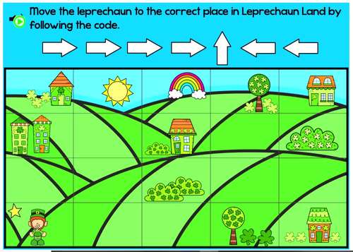St. Patrick's Day Coding Practice Following Code Digital Boom Cards