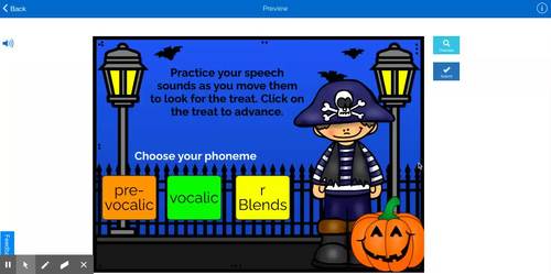 Boom™ Cards Halloween Treats Digital Articulation Activity for R & R Blends