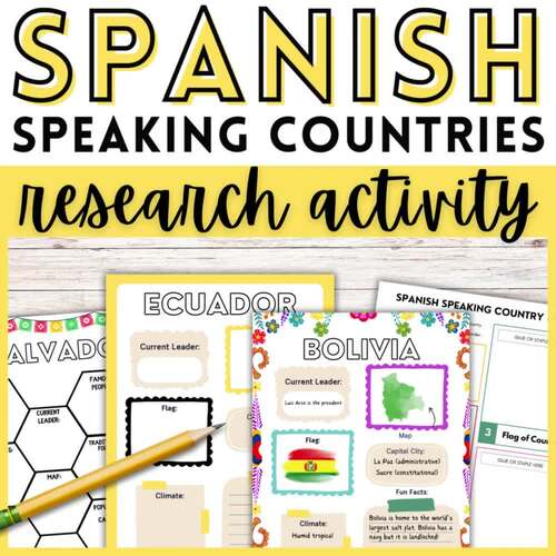Spanish Speaking Countries Research Activity Hispanic Heritage Month ...