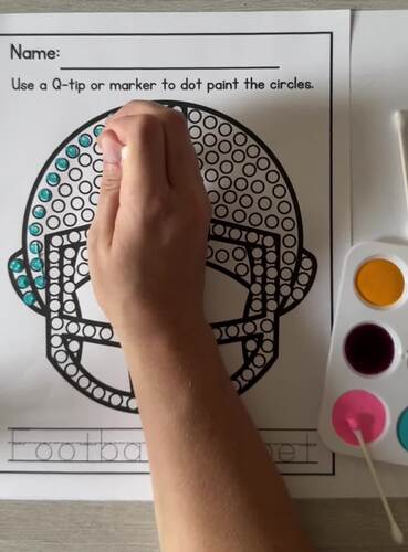 Sports Q-Tip Dot Painting - Fine Motor Skills - Printables - Sports ...