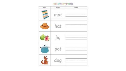 I Can Write CVC Words | Trace and Write CVC, CVCC & CCVC Words ...