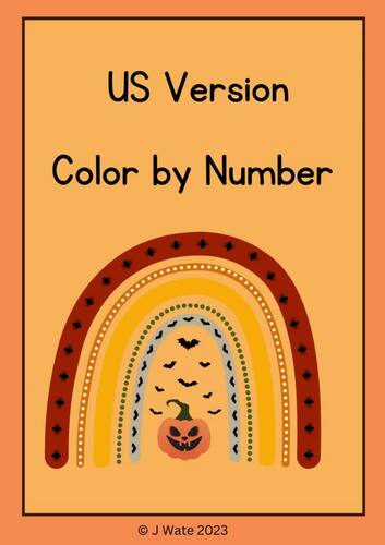 Fall Coloring in Pages Activity Pack & Halloween Color by Number Worksheets