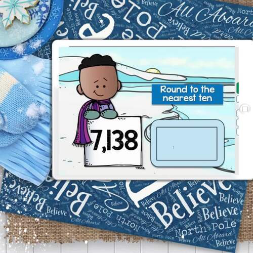 Winter Rounding to the Nearest Ten & Hundred | Boom Cards | Place Value ...