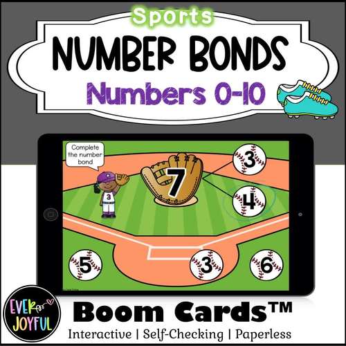 Kindergarten Sports Math Boom Cards™ Number Bonds 0-10 by Ever Joyful
