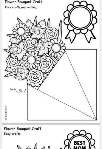 Flower Bouquet Craft | Mother's Day Gift | Foldable Flower Coloring Page