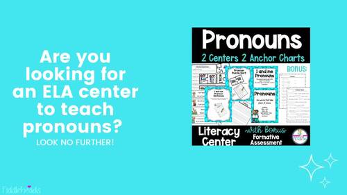 Pronouns Hands-On Literacy | Grammar Center Activities (2 Centers)
