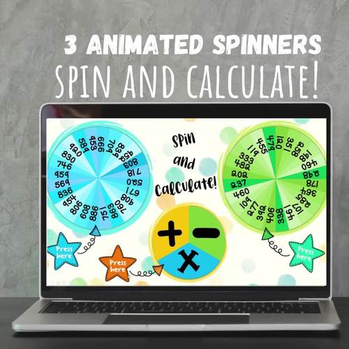 Spin and Calculate! | Basic operations | Animated spinners by Miss Olynder