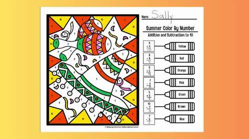 Cinco De Mayo Math - Color by Number, Paint by Number, Addition ...