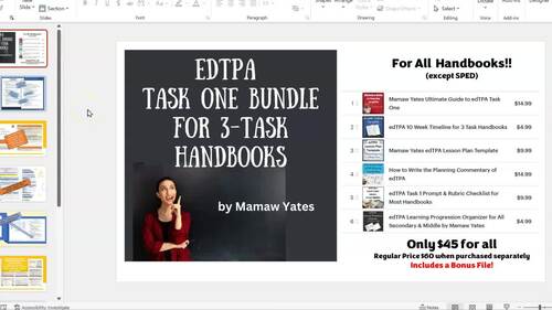 edTPA Task One Bundle for 3-Task Handbooks by edTPA with Mamaw Yates