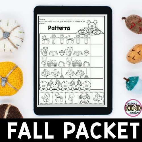 Fall Kindergarten Math + ELA Worksheet Packets | Homework | Morning Work