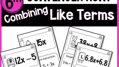 Combining Like Terms Scavenger Hunt by Flip 4 Math | TPT