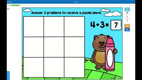 Add & Subtract Math Mystery Picture Puzzle Groundhog's Day Boom Cards ...