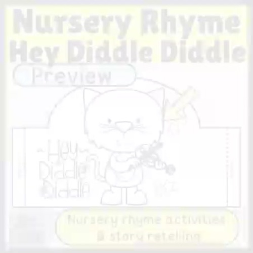 Hey Diddle Diddle Nursery Rhyme Crafts | Crown Templates & Writing ...