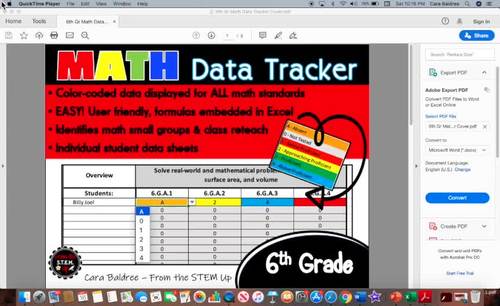 MATH DATA TRACKER: 1st Grade by Cara Baldree - From the STEM Up | TPT