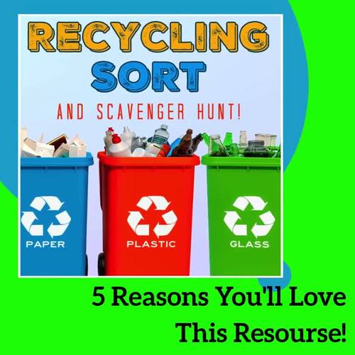 Recycling Sort for Pre-K, Kindergarten, First by Miss Fuzzy Bee | TPT