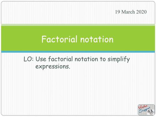 Factorial Notation by Maths Support Centre | TPT