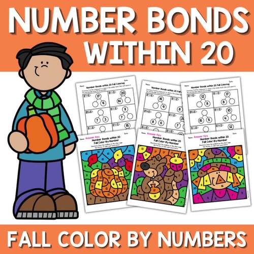 Fall Number Bonds Color by Number Part Part Whole Relationships Fun ...