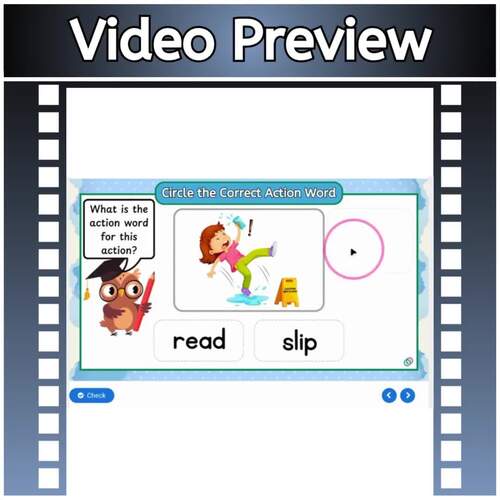 Verbs: Circle the Correct Action Word Digital Resources by Schooler's Mate