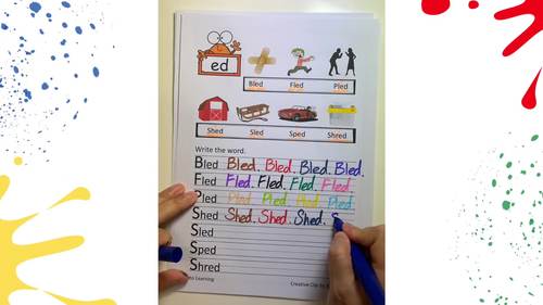 'ED' Word Family Worksheets: Phonics Practice for K-1 by Shoto Learning