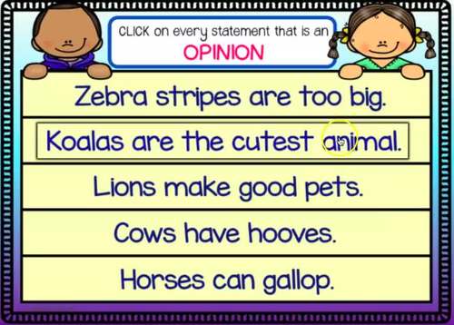 BOOM CARDS FACT or OPINION SORT Remote Learning by Teacher Features