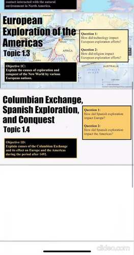 AP US History Semester 1: Daily Lesson Bell Work and Reading Log Slides