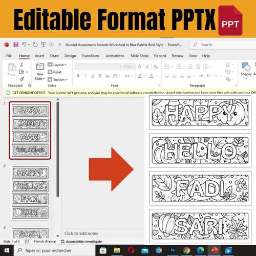 Fall Editable Coloring Name Tags& Bookmarks-Personalized&Fun Seasonal ...