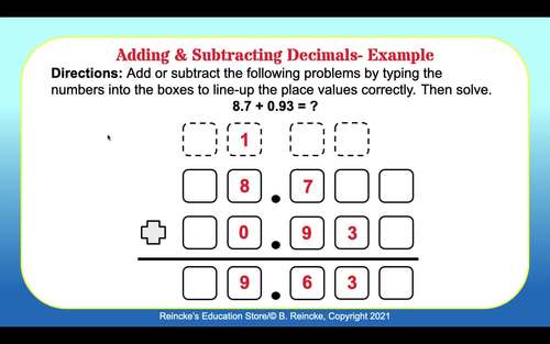 Adding and Subtracting Decimals Digital Activity (Google Slide) | TPT