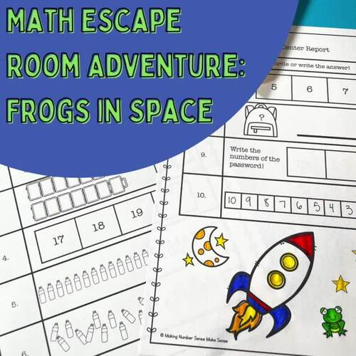 Kindergarten Math Counting & Number Sense Escape Room Adventure: Frogs ...