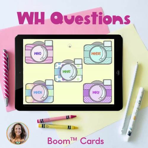 WH Questions - Who What When Where Why Boom Cards™ for Speech Therapy