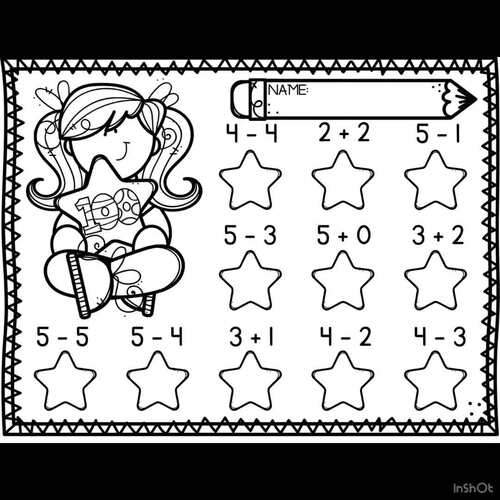 100th Day of School Kindergarten Math Add + Subtract within 5 ...