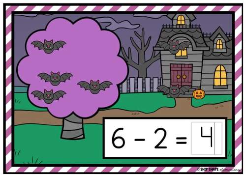 Bats Subtraction - Boom Cards - Distance Learning by Bethany Gardner