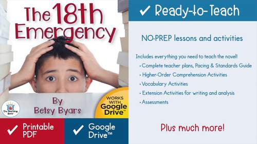 The 18th Emergency Novel Study Book Unit by The Teaching Bank | TPT