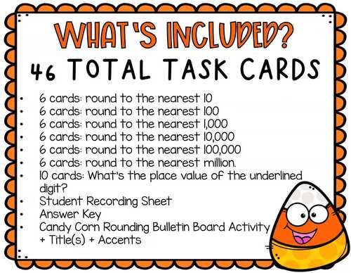 Candy Corn Rounding Task Cards & Bulletin Board Activity | Grades 3 - 5 ...