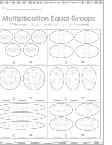 Multiplication Equal Groups Fall Theme Worksheets by Kidzvilly | TPT