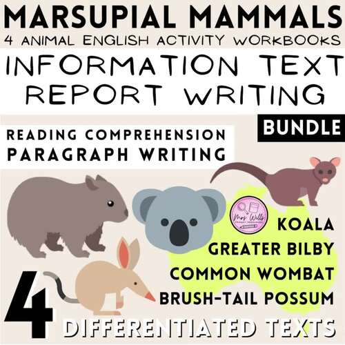 Mammal Information Animal Texts, Report Writing & Reading Analysis Work ...