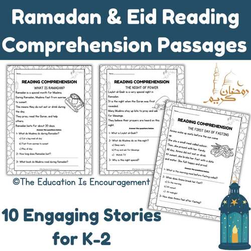 Ramadan & Eid Reading Comprehension Passages | 10 Engaging Stories for K-2