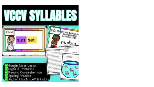 VCCV (Syllables) Multisyllabic Words Activities & Fluency Passage ...