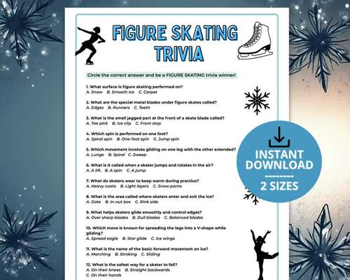 Figure Skating Trivia Game | Winter Sports Quiz Printable, Kids ...