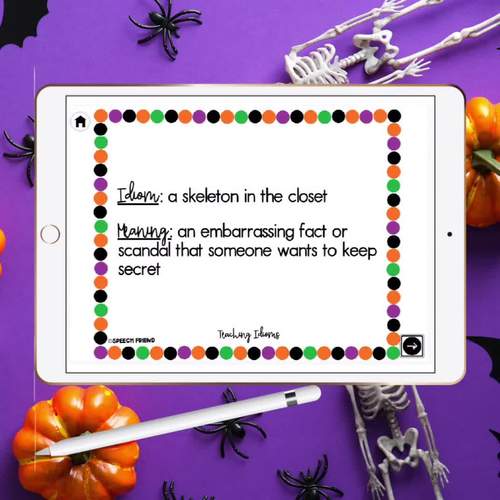 Halloween Idioms Boom Cards ©SPEECH FRIEND by Speech Friend | TPT
