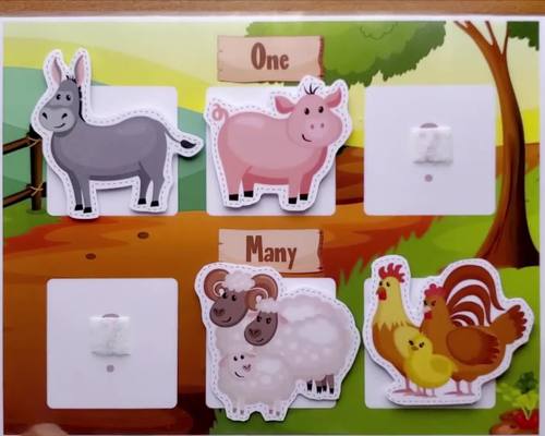 Sorting Activities, One and Many Activity Mat, Farm Animal Printable ...