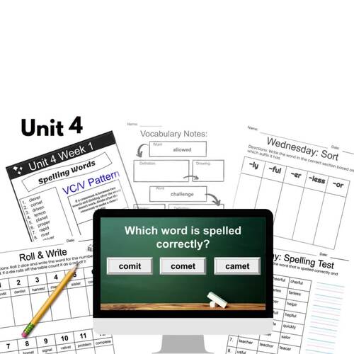 MyView Literacy 2nd Grade Unit 4 Bundle Spelling & Vocabulary Special Ed