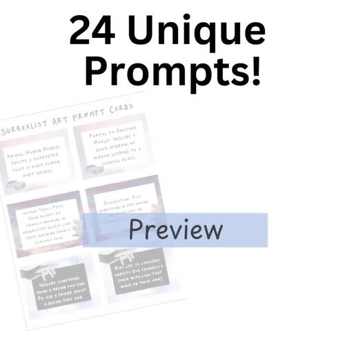 Surrealist Art Prompt Cards | Surrealism Choice Art Prompts by Art is Basic