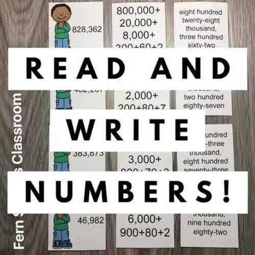 Read and Write Numbers Math Center Games for Fourth Grade | TPT