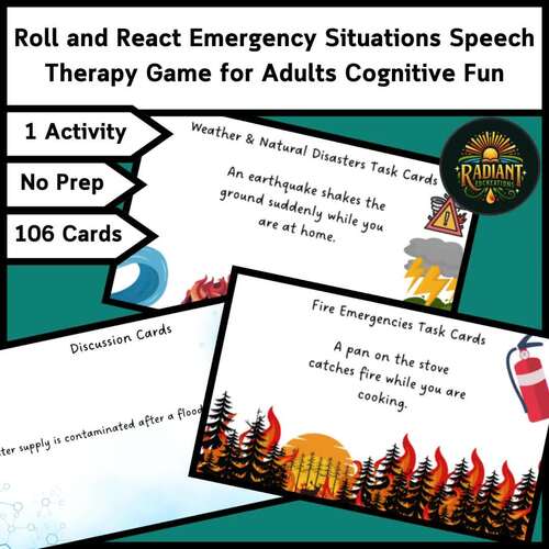 Roll React Emergency Function Cognitive Adult Speech Therapy SEL Card ...