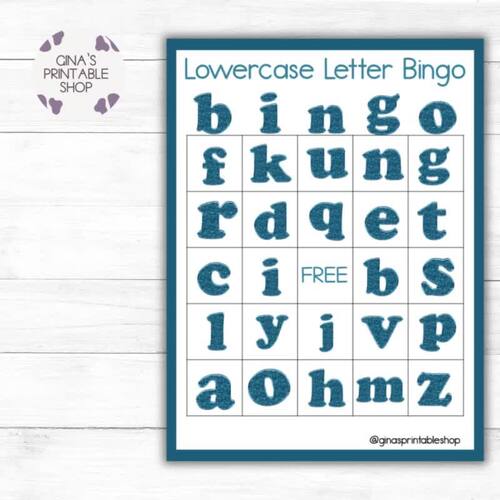 Lowercase Alphabet Letter Bingo Activity by GinasPrintableShop | TPT