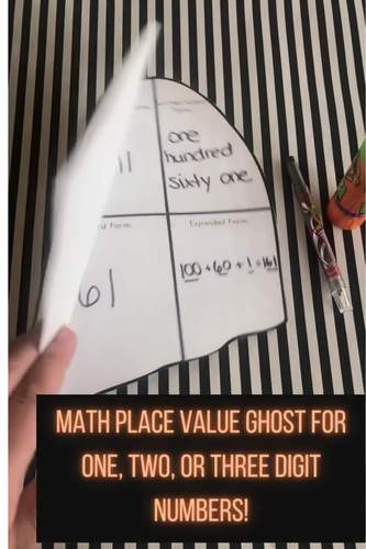Halloween Ghost Math Place Value Craft by The Teaching Diva Corner