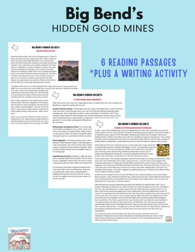 Reading Passages & Activities: Big Bend's Gold Mines by Texas History ...
