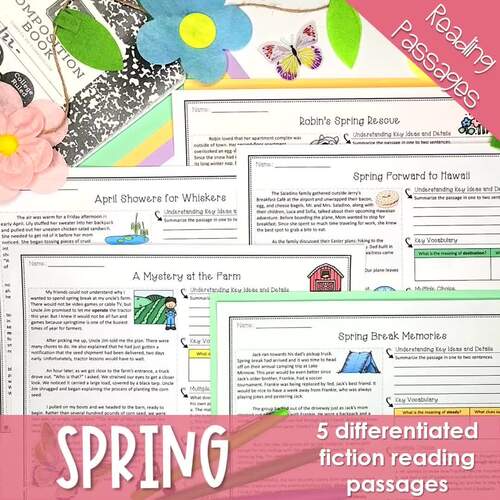 Spring Fiction Reading Comprehension Passages by ELA with Mrs Martin