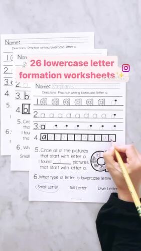 Letter Formation Practice Sheets - Lowercase Letter Handwriting Practice